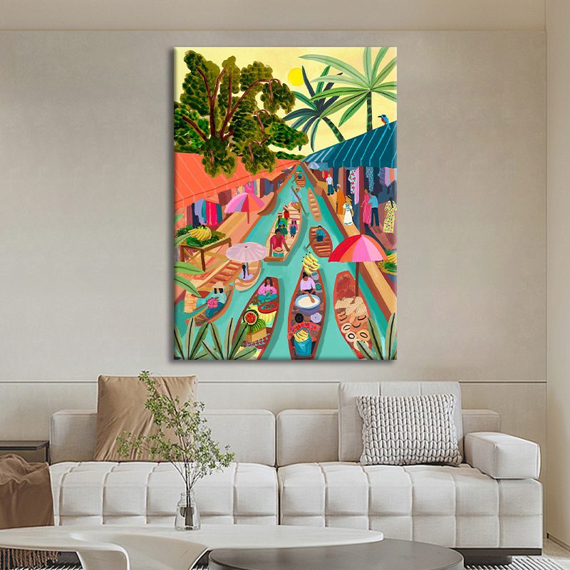 Tropical Oil Painting Pure Hand-painted Porch Color Art Decorative ...